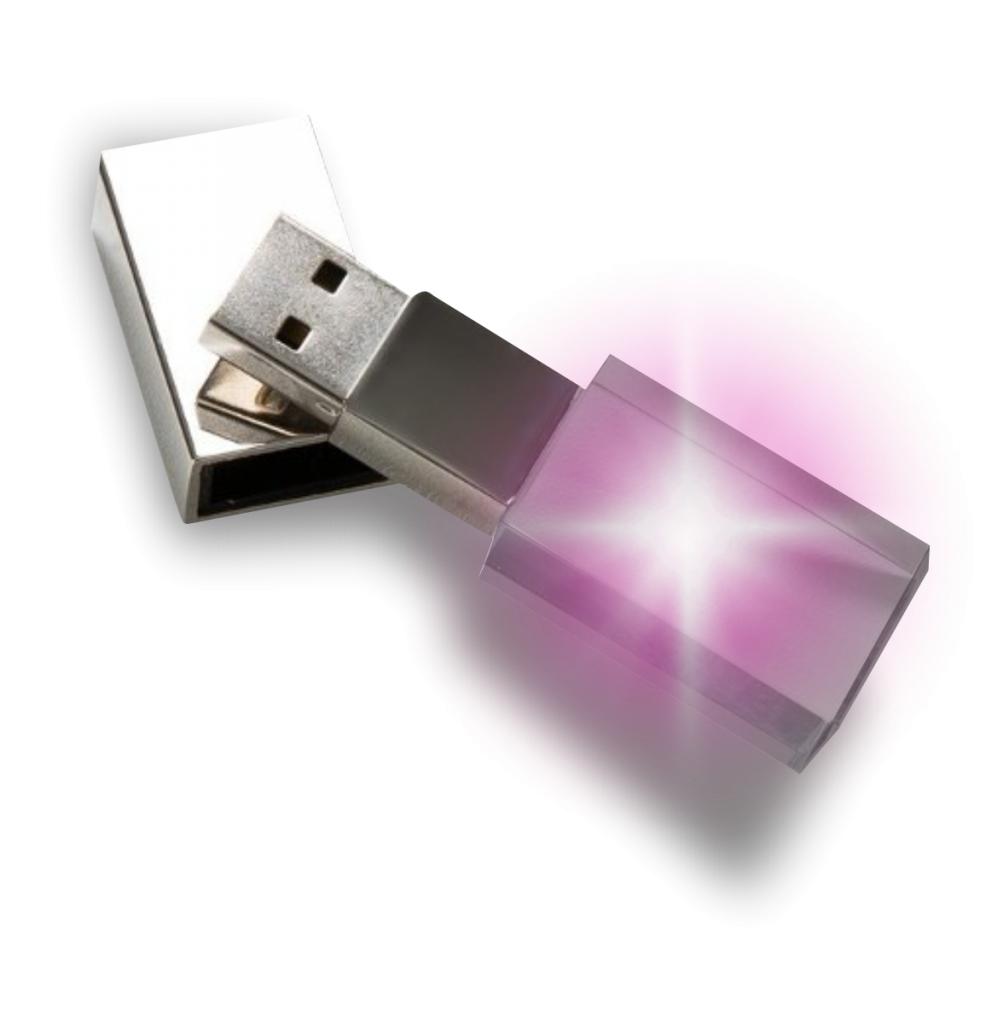 Pen Drive de vidro com led personalizado