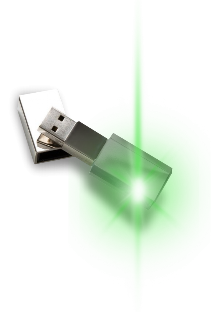 Pen Drive de vidro com led personalizado